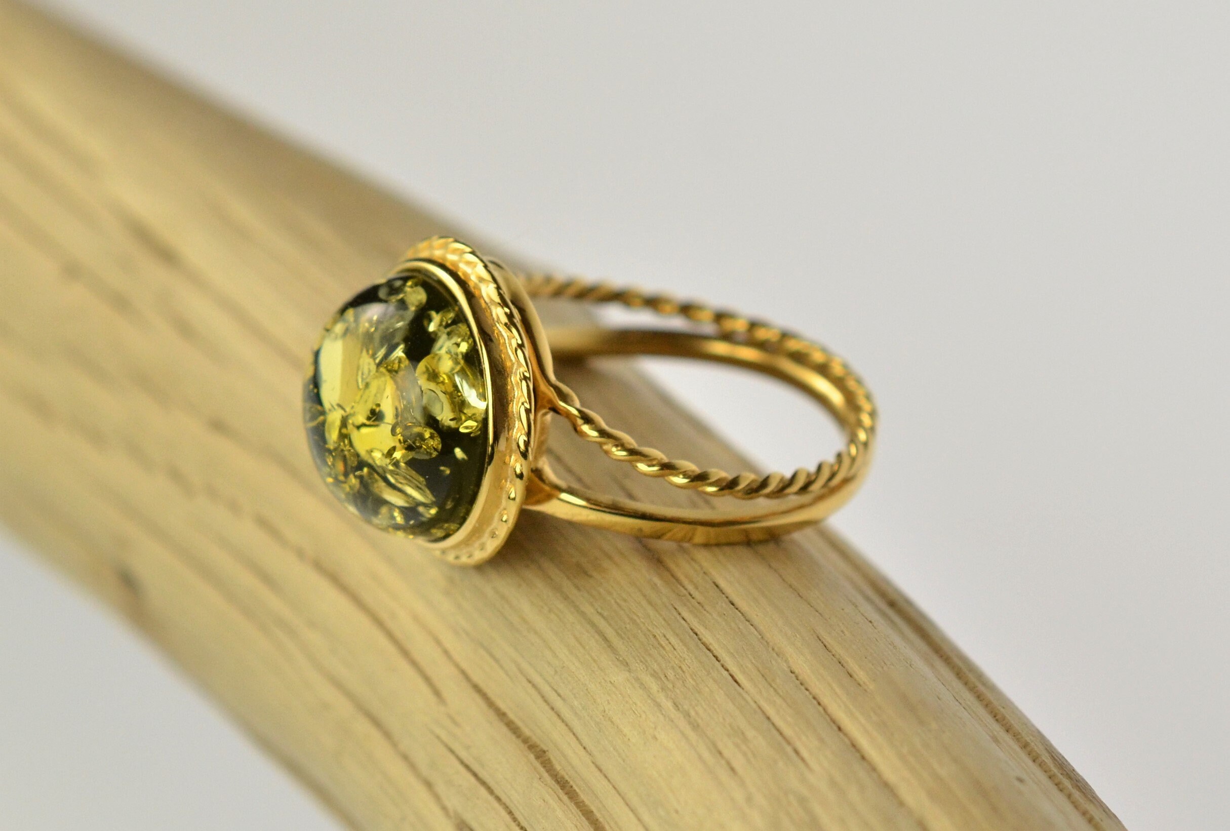 Elegant Green Amber Ring Genuine Baltic Amber Green Amber - Etsy