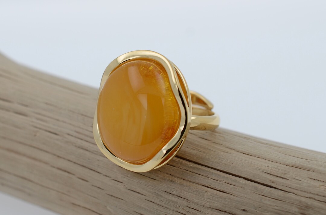 Authentic Butterscotch Amber Ring, Gold Amber Ring, Genuine Yellow ...