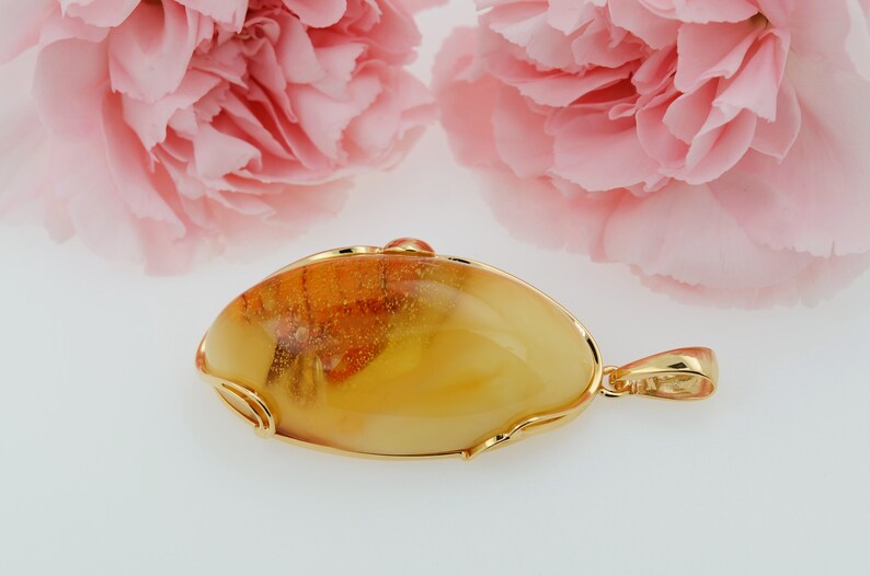 Unique Baltic Amber Pendant, Milky Amber Pendant, Large Amber Pendant ...