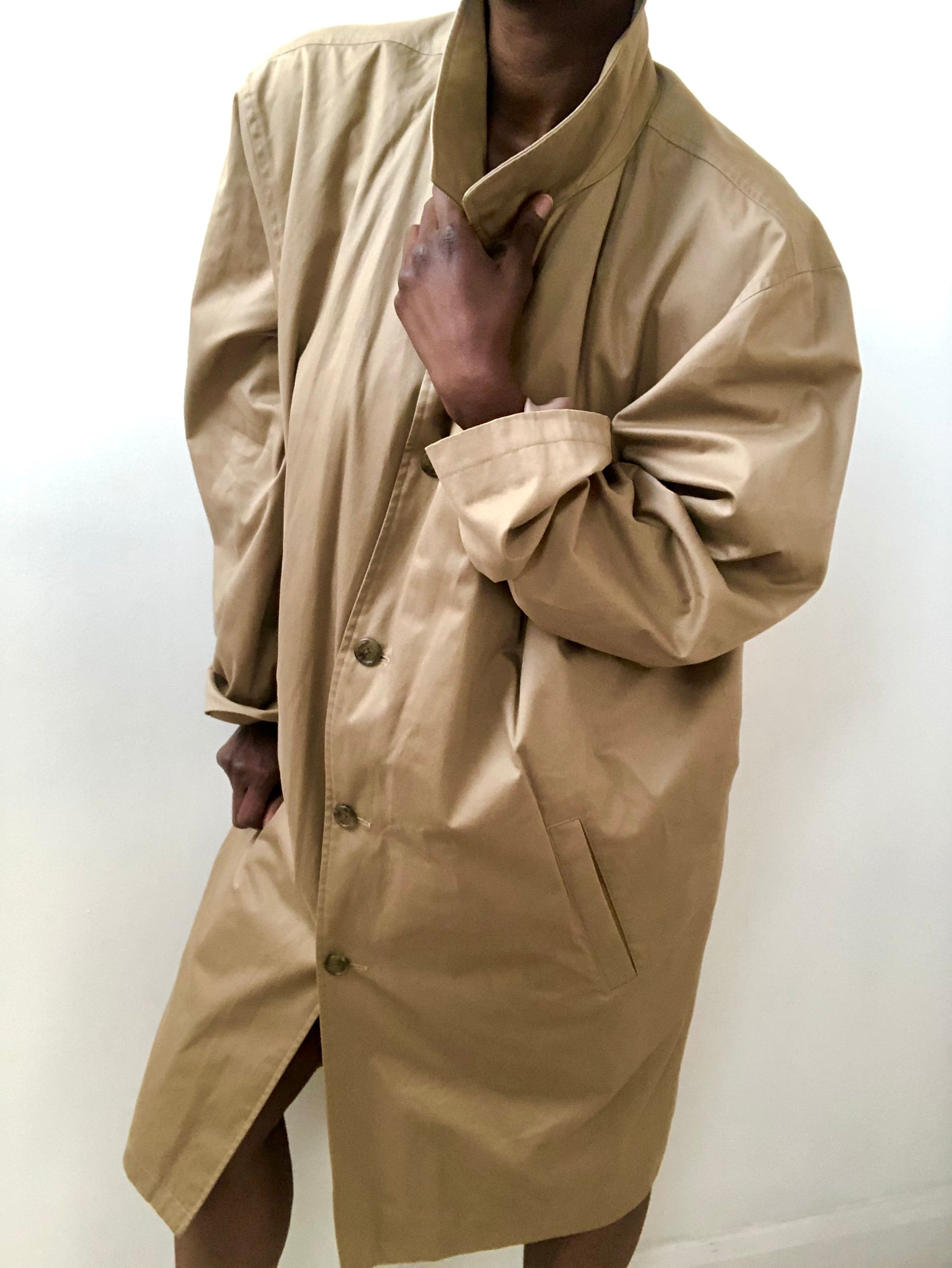 Oversize Long Tan Beige Rain Mac Small Medium Large XL | Etsy