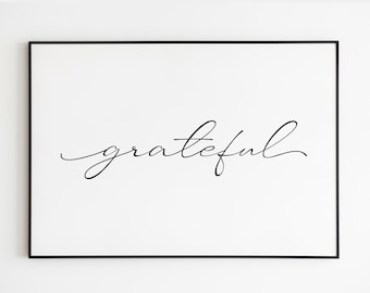 Grateful Printable Wall Art Printable Quote Home Decor Wall - Etsy