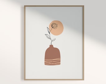 Terracotta Boho Modern Planter Wall Decor Poster House Plant - Etsy