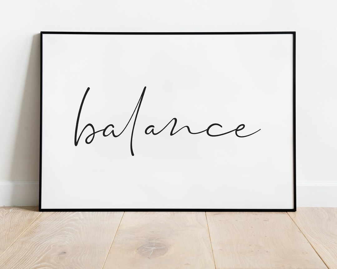 Balance Printable Wall Art, Horizontal Poster, Minimalist Black and ...