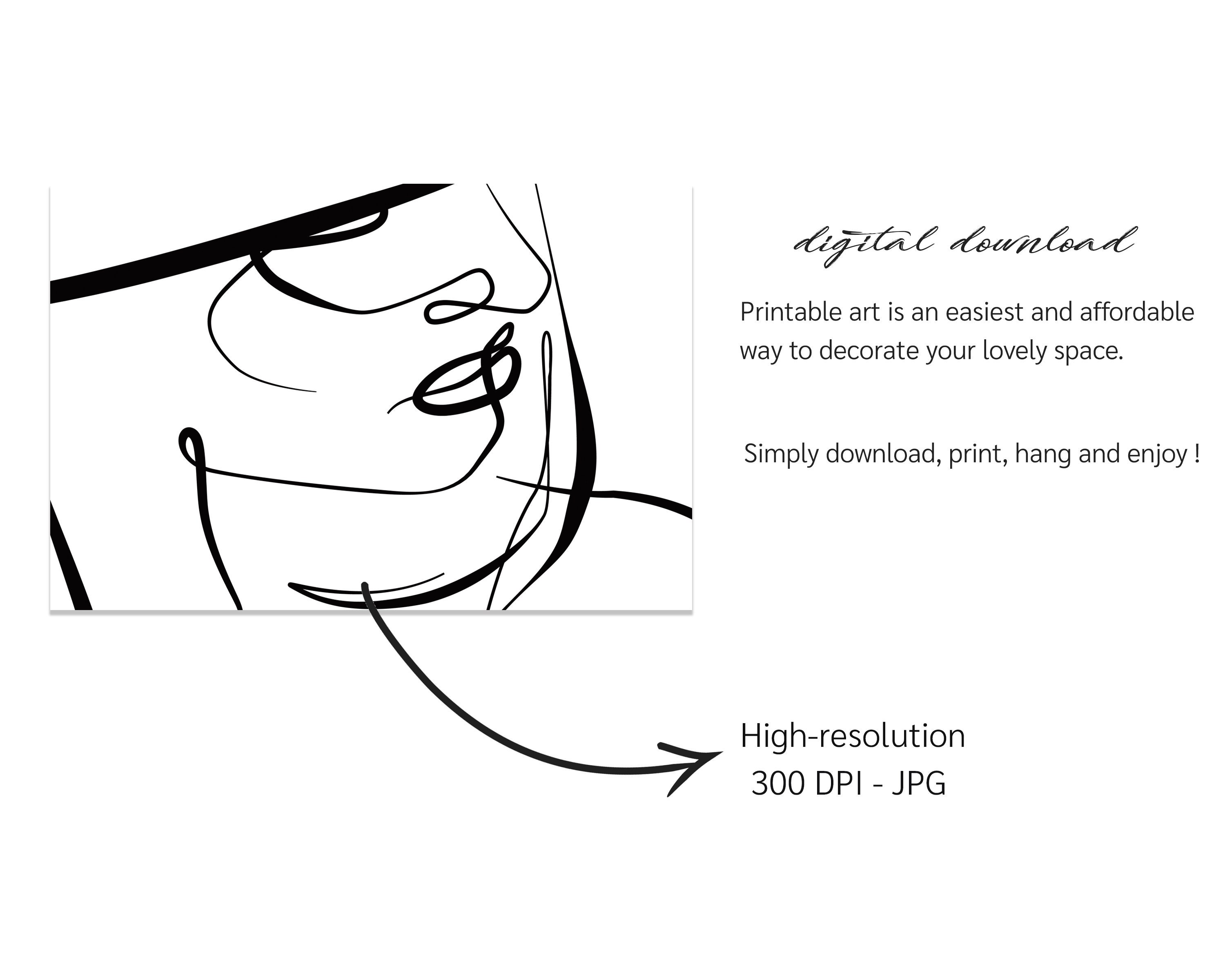 Line Art Print Woman Line Drawing Fine Line Poster Woman | Etsy