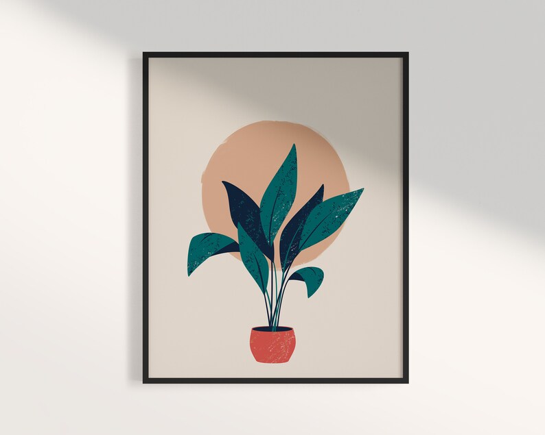 Abstract Botanical Print Abstract Leaves Botanical Printable - Etsy