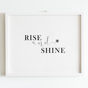 Bedroom Wall Decor, Rise and Shine Sign, Rise and Shine Printable Wall ...