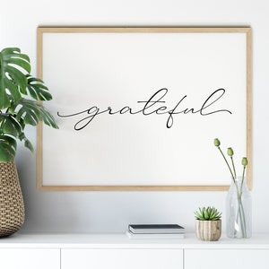 Grateful Wall Print, Grateful Sign, Grateful Printable, Dining Room ...