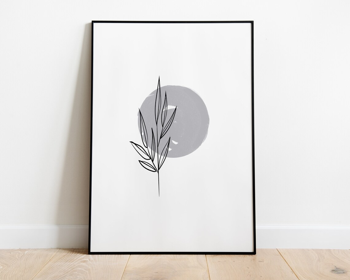 Botanical Print Botanical Wall Art Printable Line Drawing - Etsy