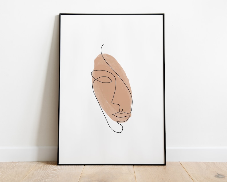 Abstract Face Line Art Print: Minimalist Home Decor (digital Download ...