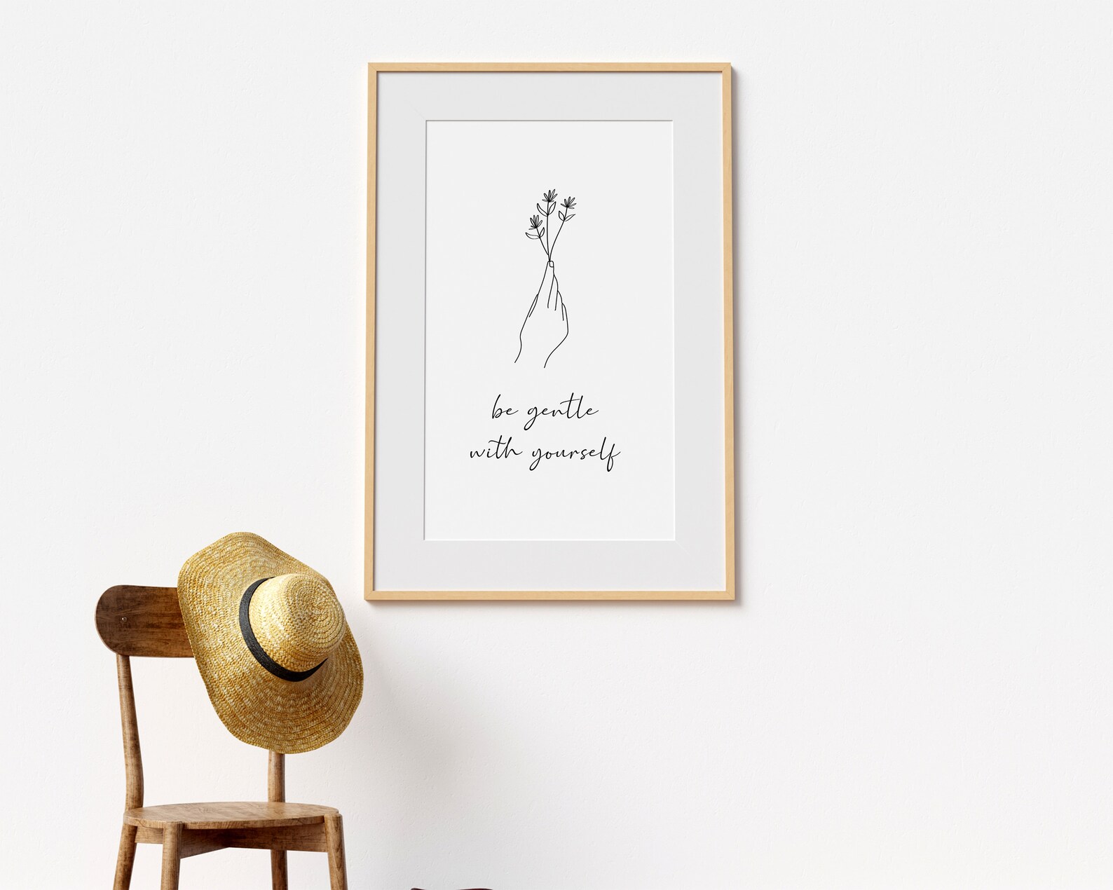 Minimalist Line Wall Art Positive Quotes Poster Black and | Etsy