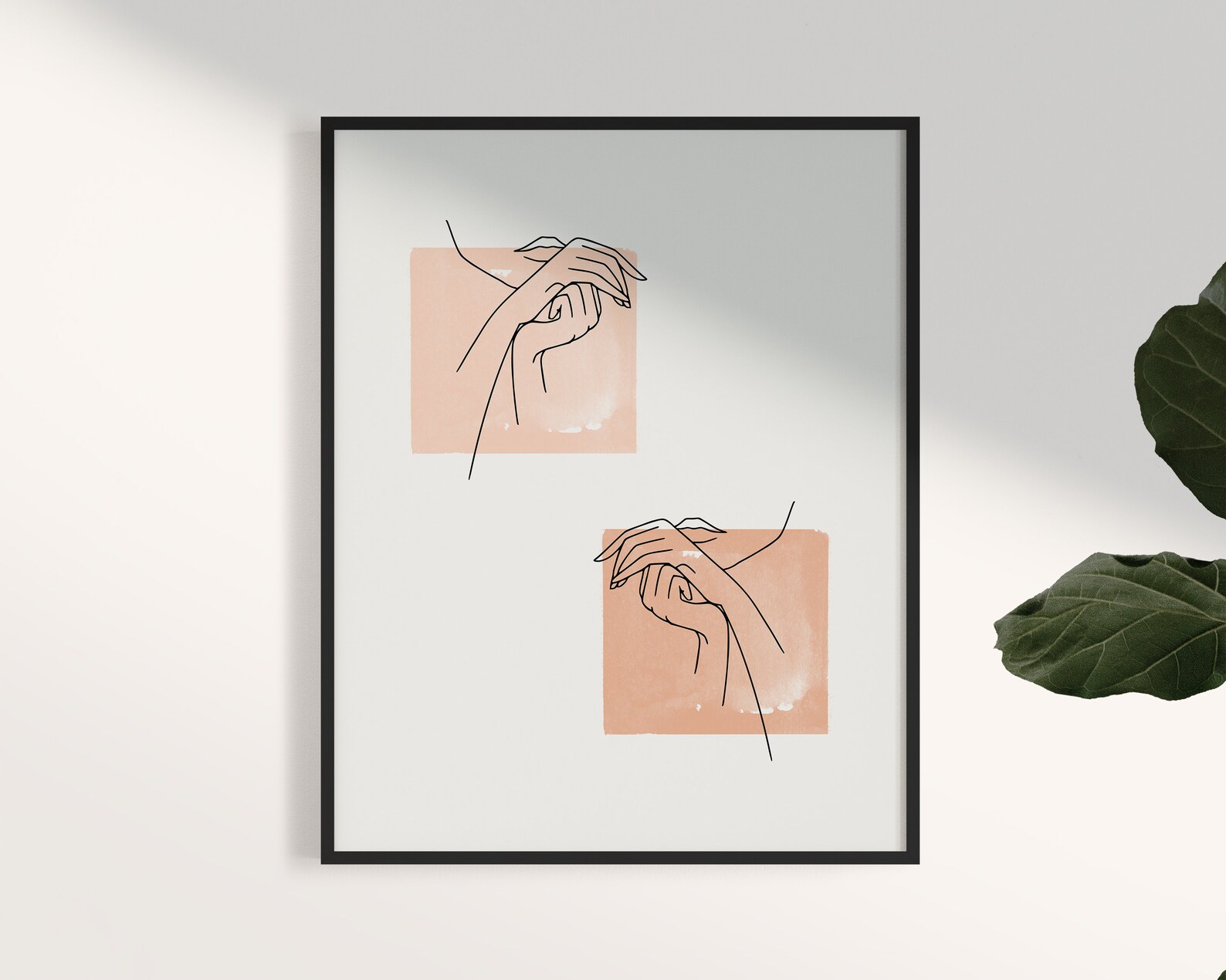 Neutral Tone Line Art Print Modern Boho Wall Art | Etsy