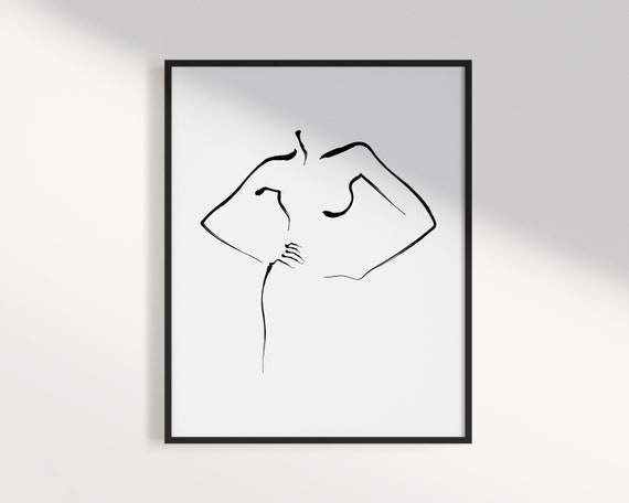 Line Art Woman Modern Art Printable Line Drawing Print | Etsy