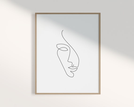 Abstract Line Art Print Printable Face Line Drawing Abstract | Etsy