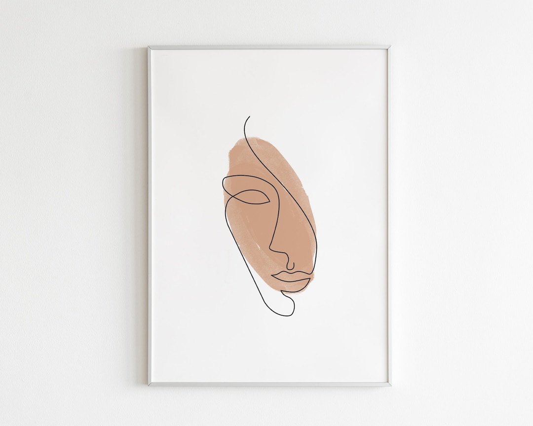 Abstract Face Line Art Print: Minimalist Home Decor (digital Download ...