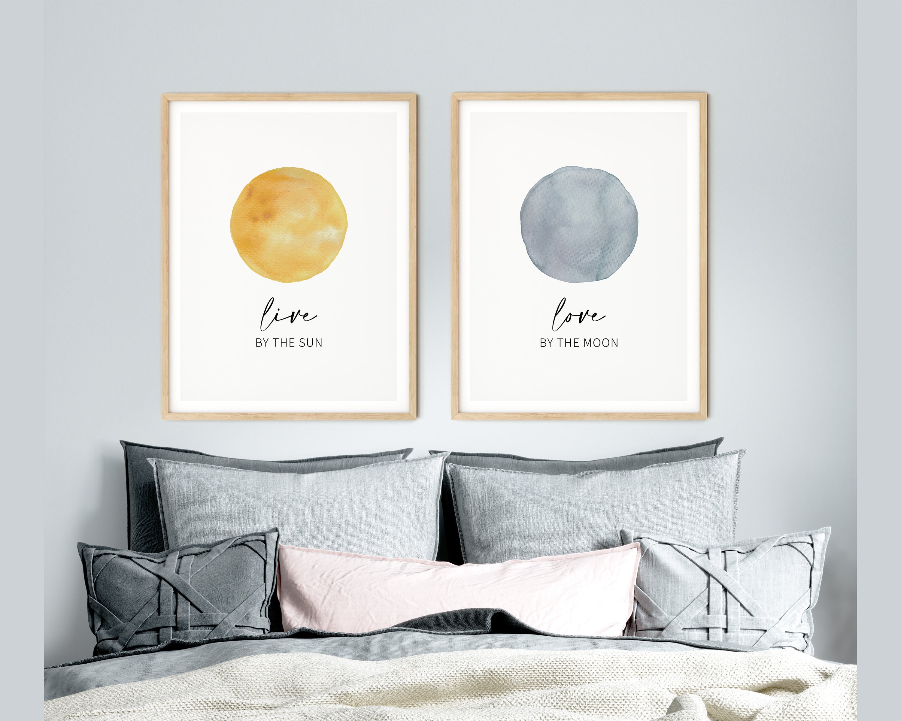 Bedroom Wall Decor Set of 2 Prints Above Bed Prints Bedroom | Etsy