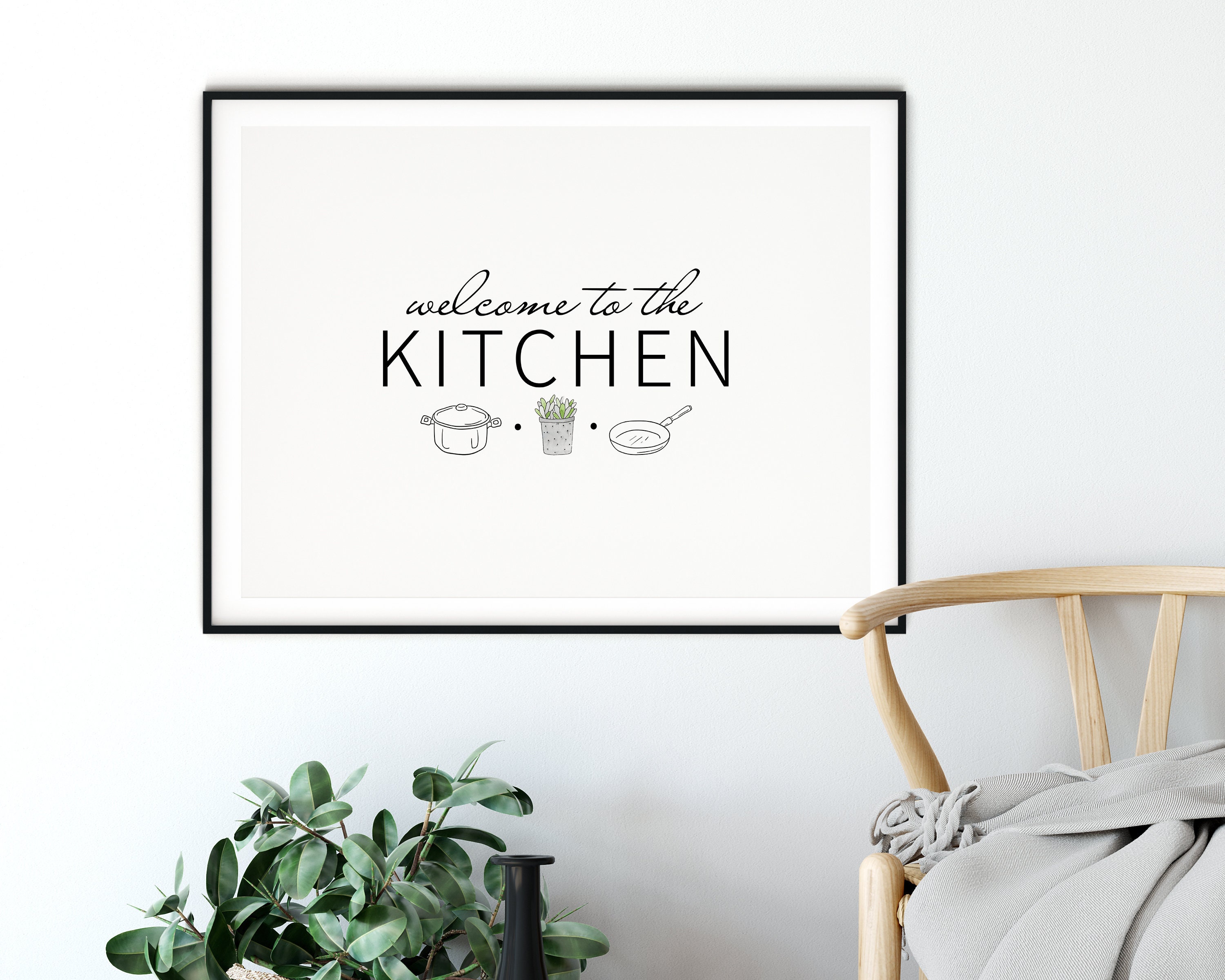 Welcome to the Kitchen Print: Minimalist Kitchen Wall Art (digital ...