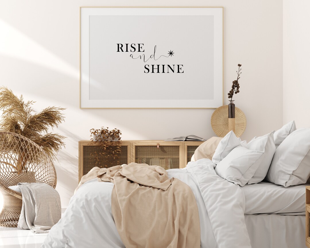 Bedroom Wall Decor, Rise and Shine Sign, Rise and Shine Printable Wall ...