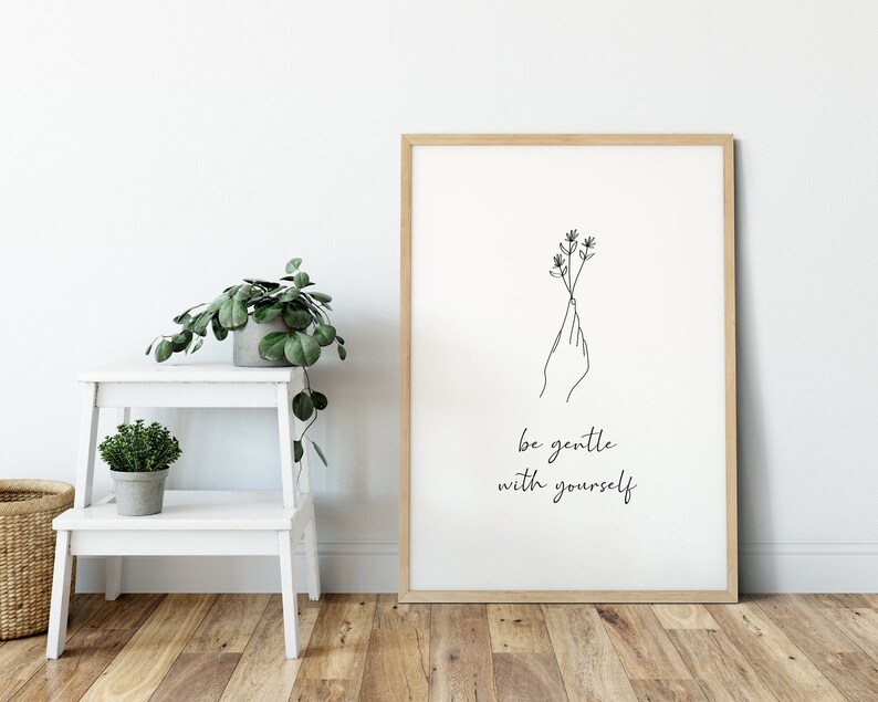 Minimalist Line Wall Art Positive Quotes Poster Black and - Etsy
