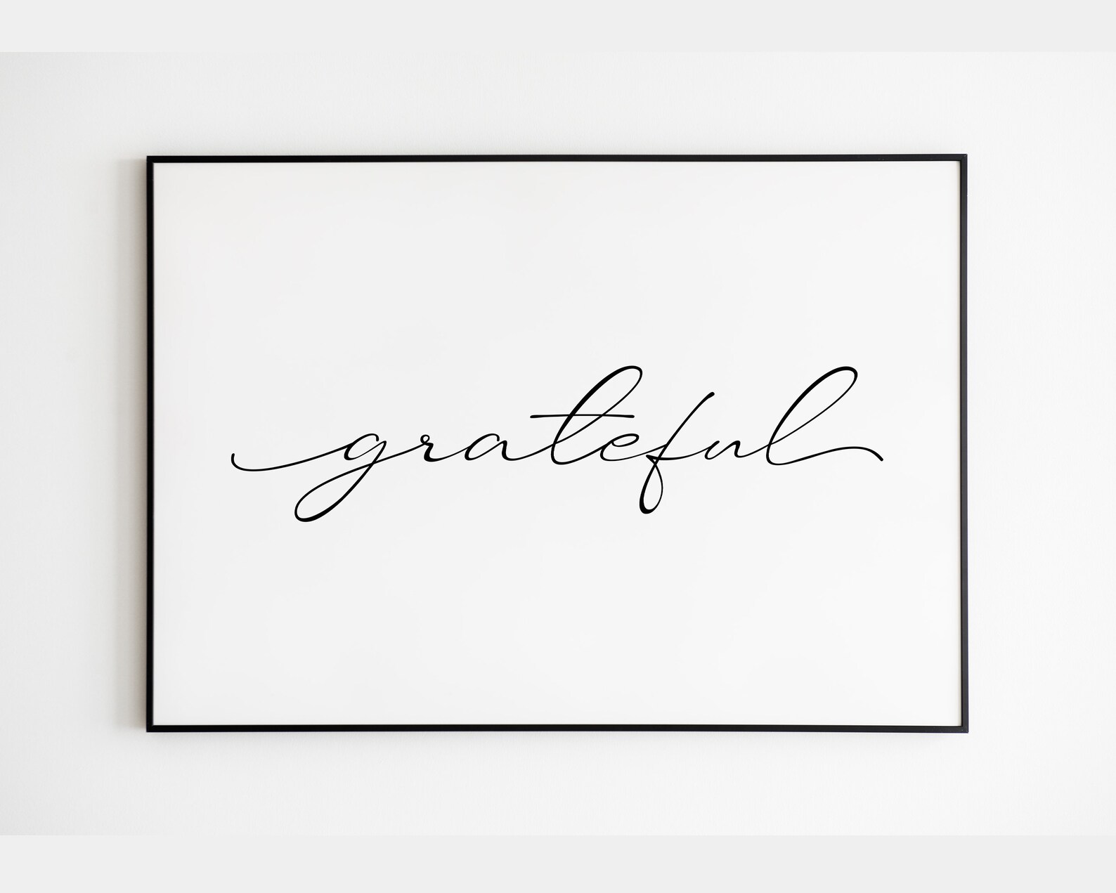 Grateful Script Wall Art: Minimalist Inspirational Print (digital ...