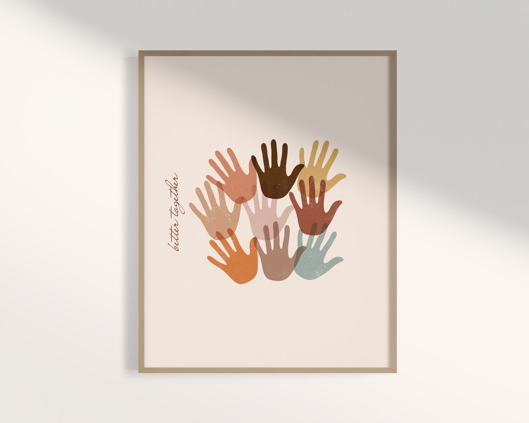 Better Together, Hand Abstract Wall Art, Colorful Prints, Printable ...