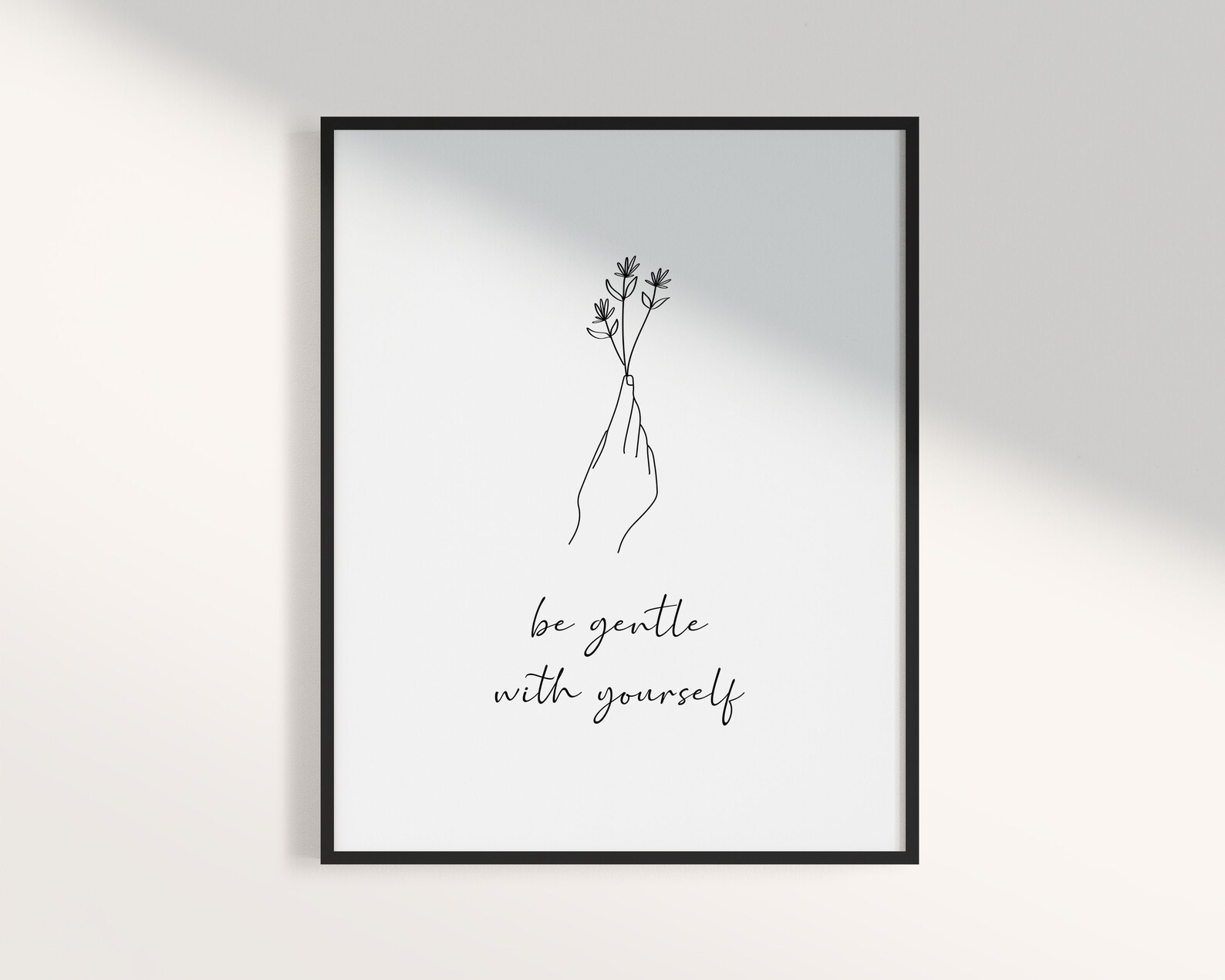 Minimalist Line Wall Art Positive Quotes Poster Black and - Etsy