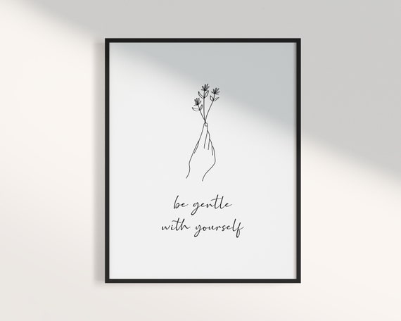 Minimalist Line Wall Art Positive Quotes Poster Black and | Etsy