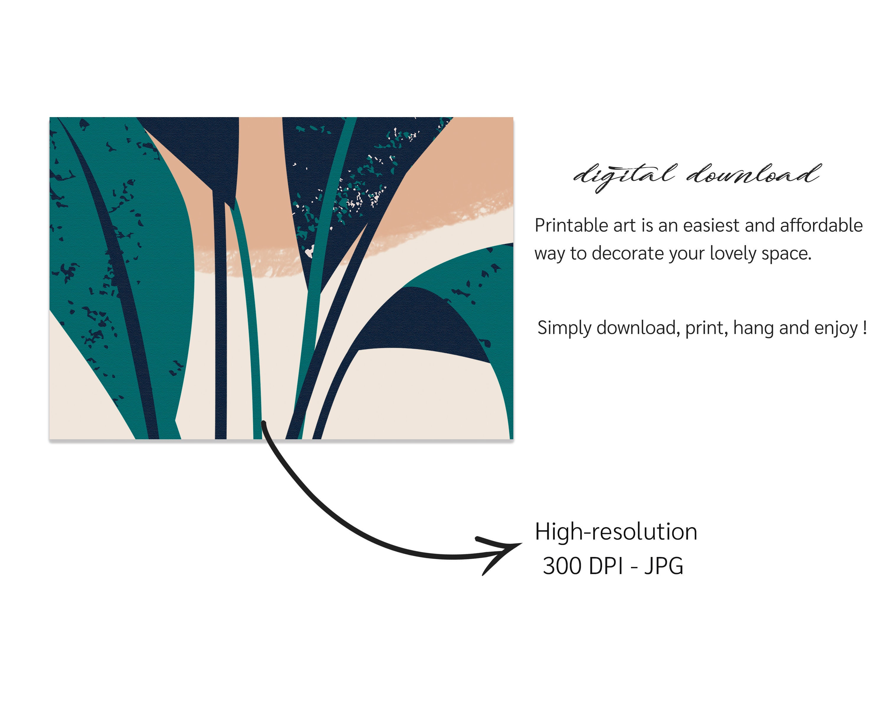 Abstract Botanical Print Abstract Leaves Botanical Printable | Etsy