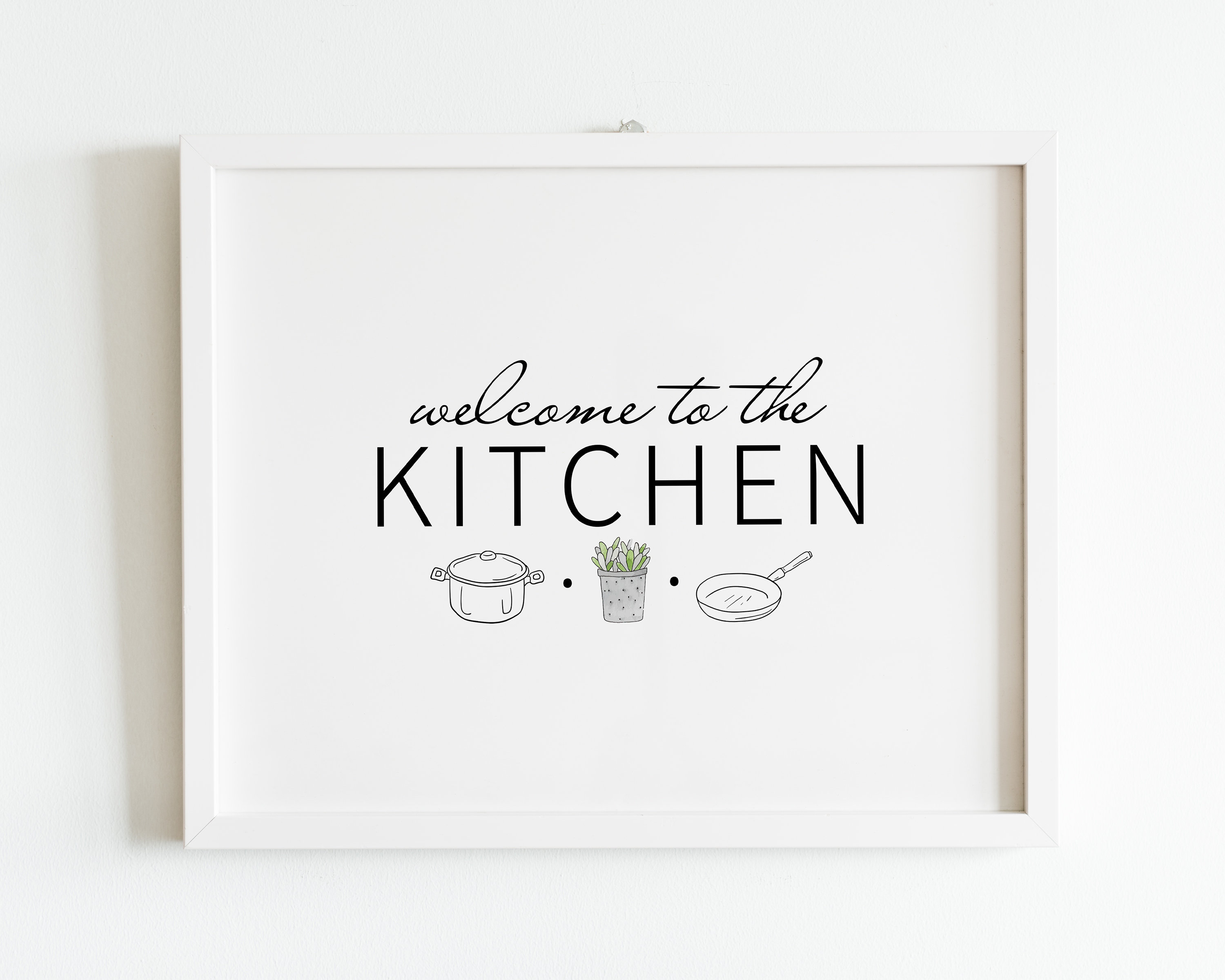 Welcome to the Kitchen Print: Minimalist Kitchen Wall Art (digital ...