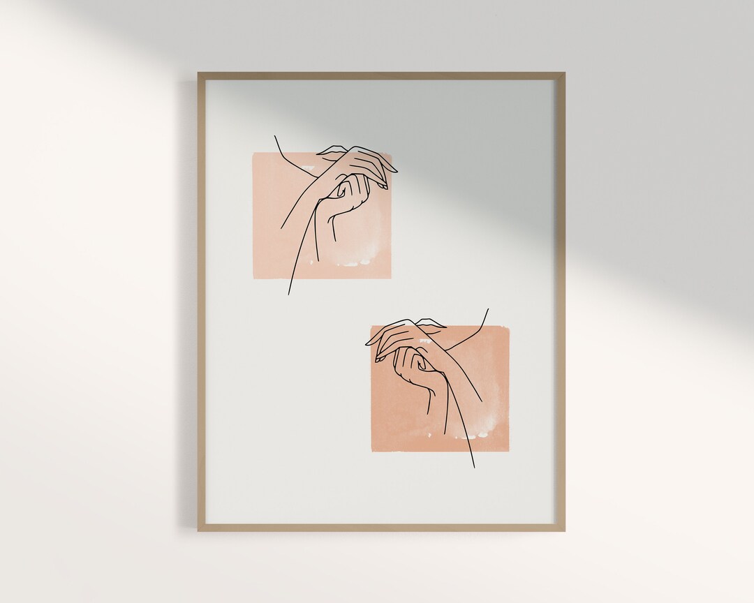 Neutral Tone Line Art Print, Modern Boho Wall Art, Downloadable Prints ...