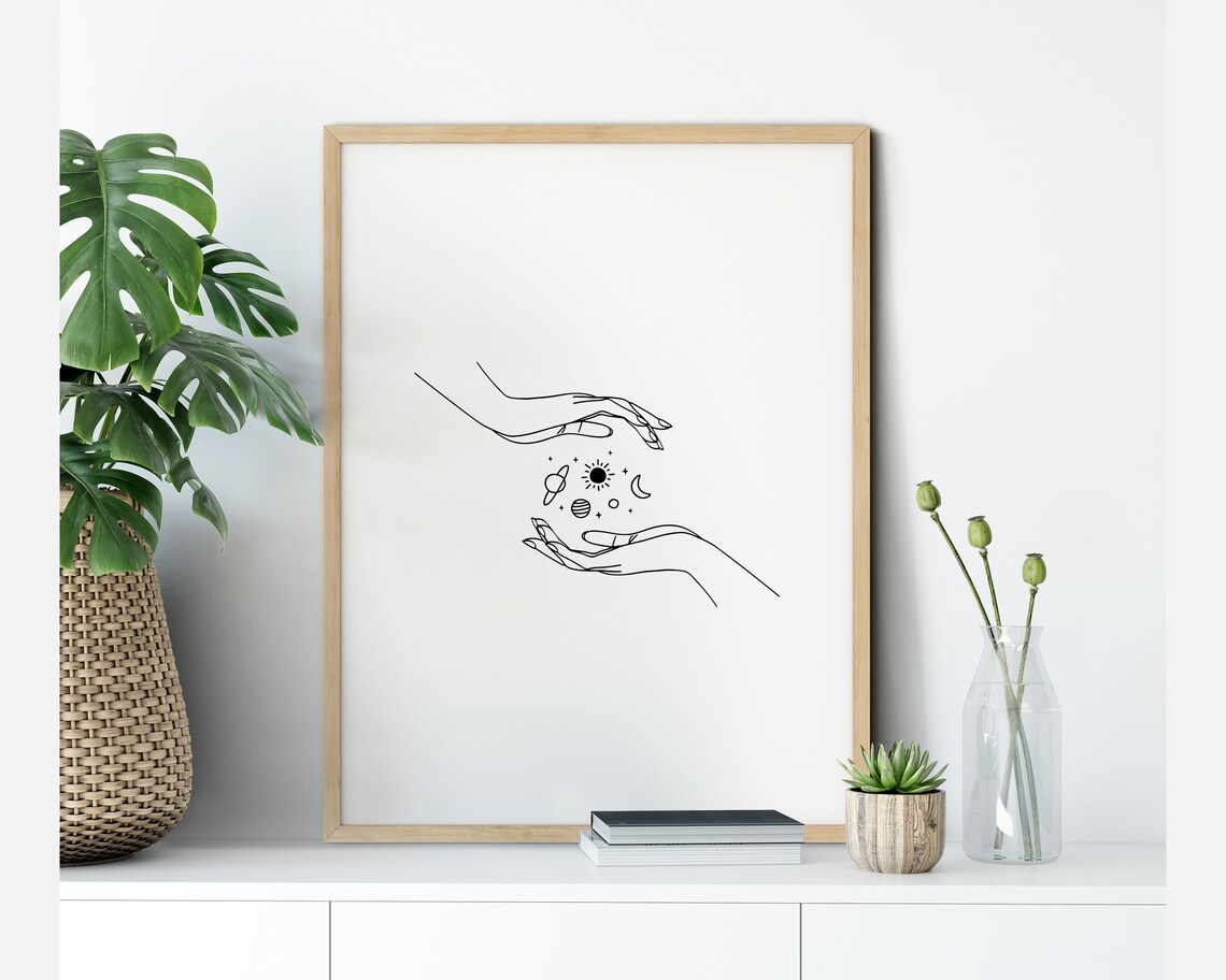 Abstract Sun Art Line Art Print Celestial Wall Art Line - Etsy