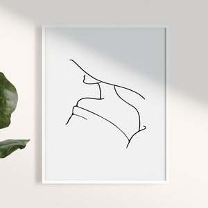 Woman Line Art Print, Abstract Woman, Printable Wall Art, Female Art ...