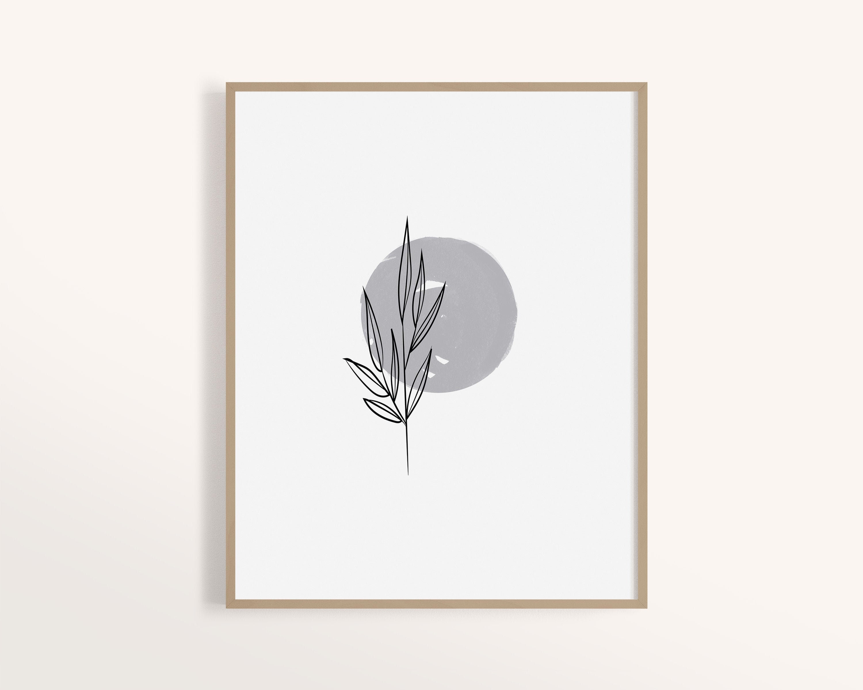 Botanical Print Botanical Wall Art Printable Line Drawing | Etsy