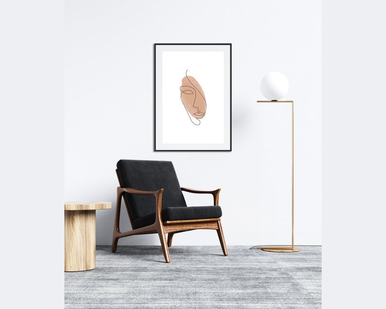 Abstract Face Line Art Print: Minimalist Home Decor (digital Download ...