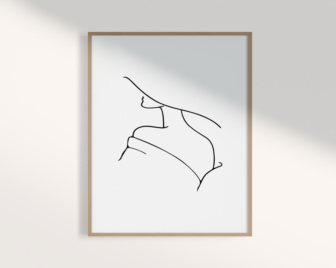 Woman Line Art Print, Abstract Woman, Printable Wall Art, Female Art ...
