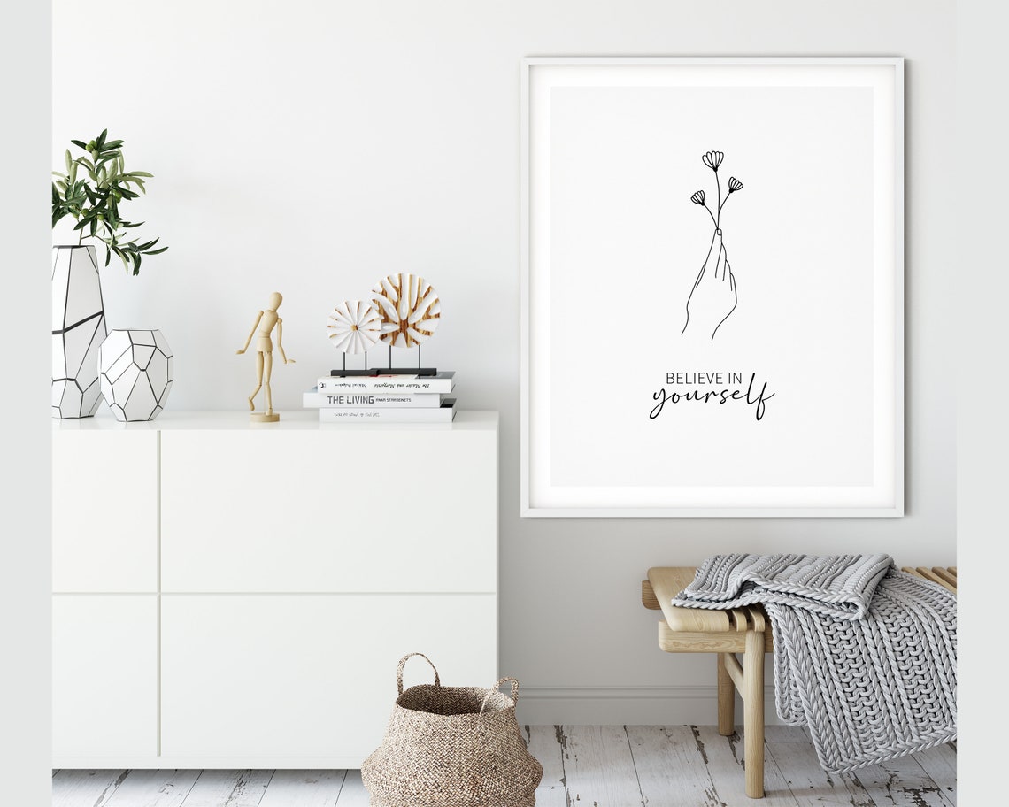 Motivational Quotes Line Art Line Drawing Black and White - Etsy UK