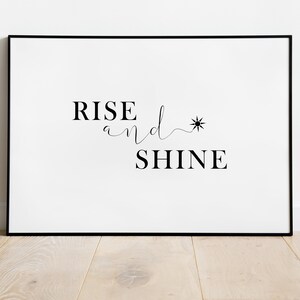 Bedroom Wall Decor, Rise and Shine Sign, Rise and Shine Printable Wall ...