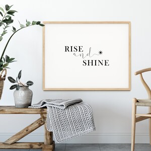 Bedroom Wall Decor, Rise and Shine Sign, Rise and Shine Printable Wall ...