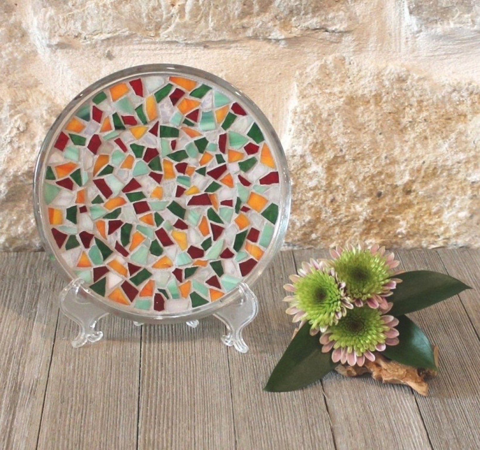 Mosaic Stained Glass Trivet Free Shipping One of a Kind - Etsy
