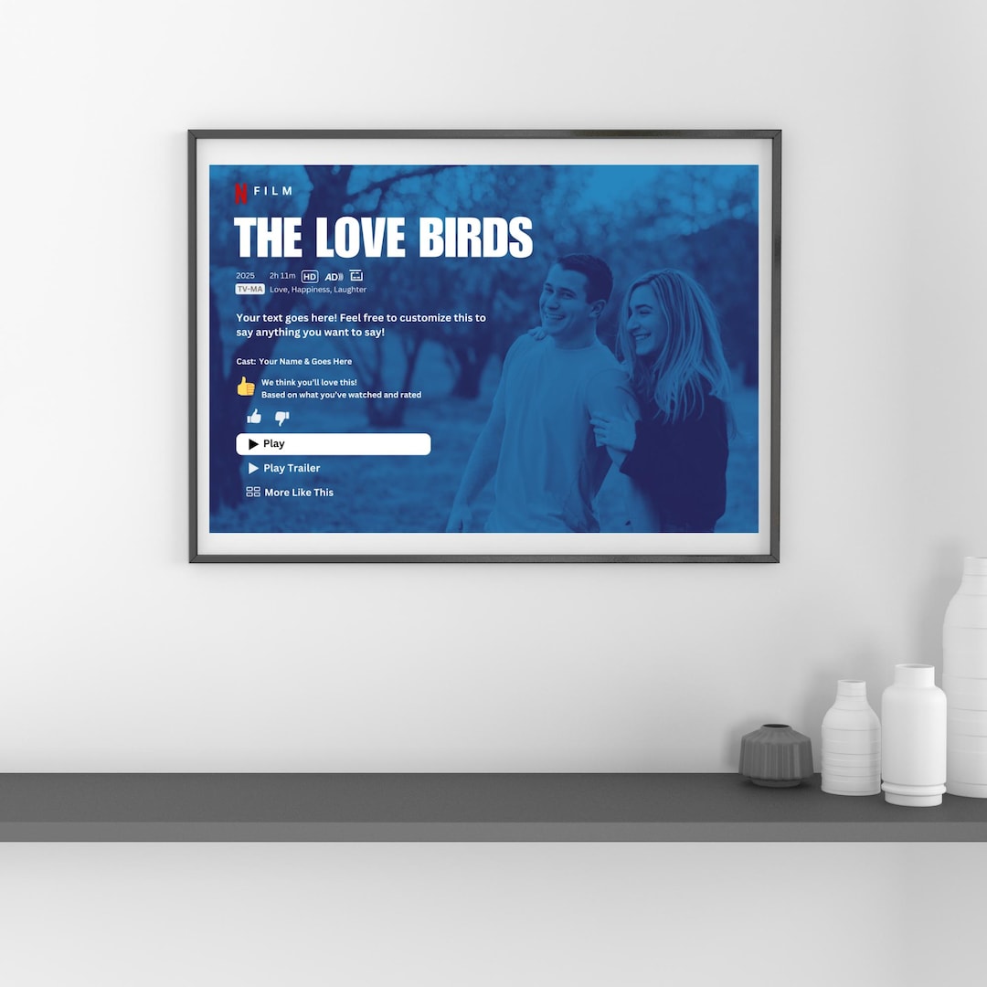 Custom Netflix Screen Poster | Personalized Movie Night Print | Add ...