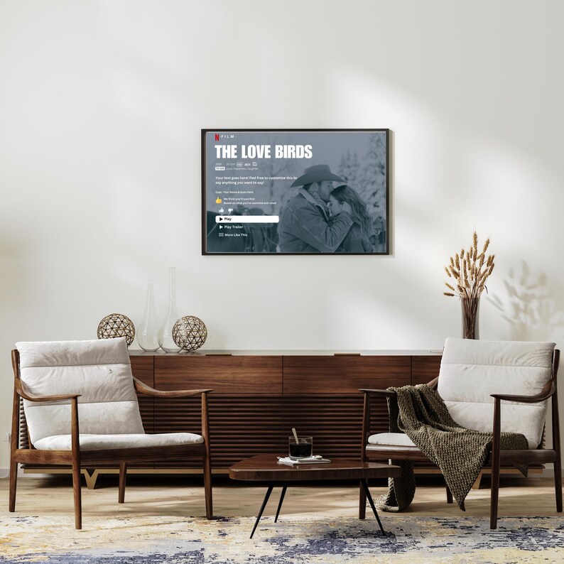 Custom Netflix Screen Poster | Personalized Movie Night Print | Add ...