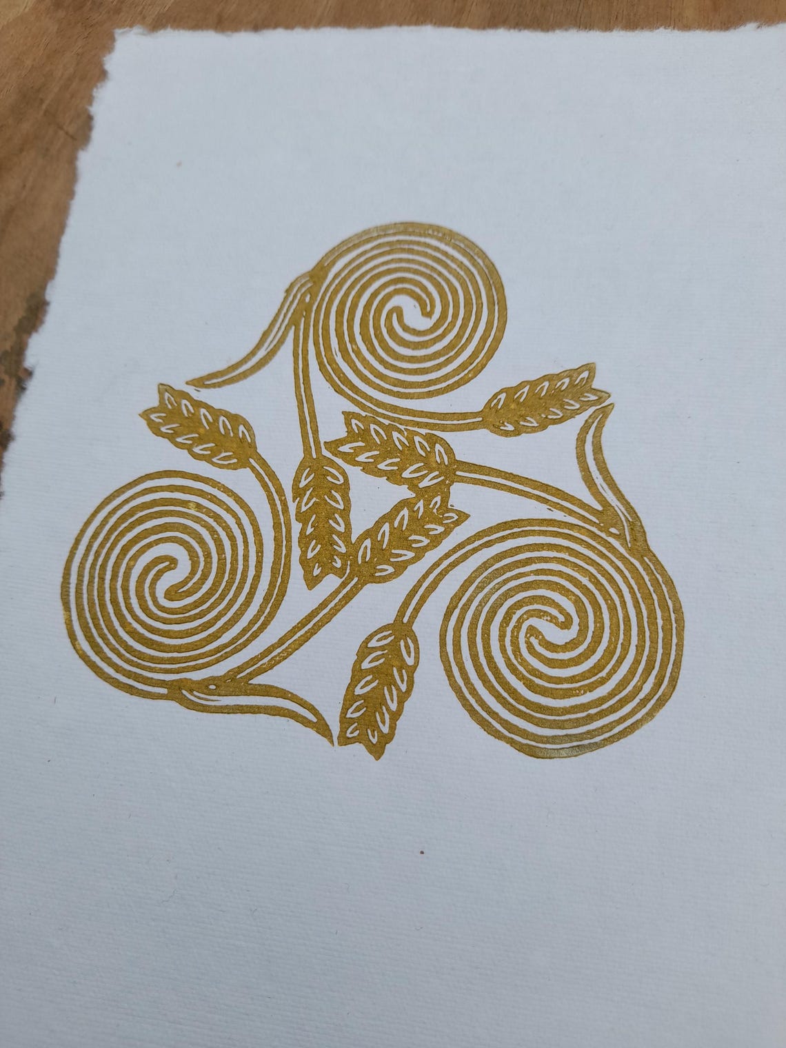 Wheat Triskel Lino Print - Etsy