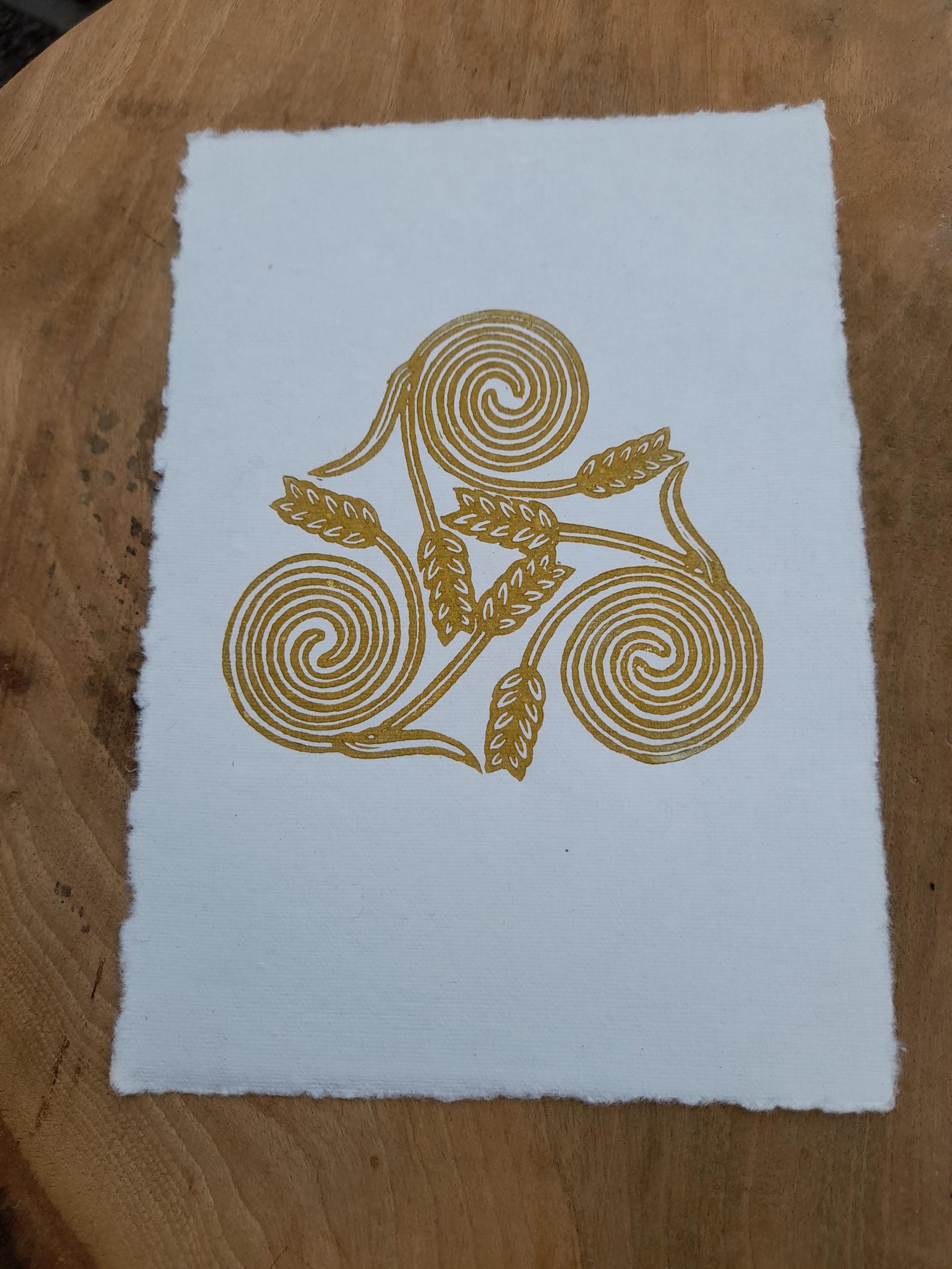 Wheat Triskel Lino Print - Etsy