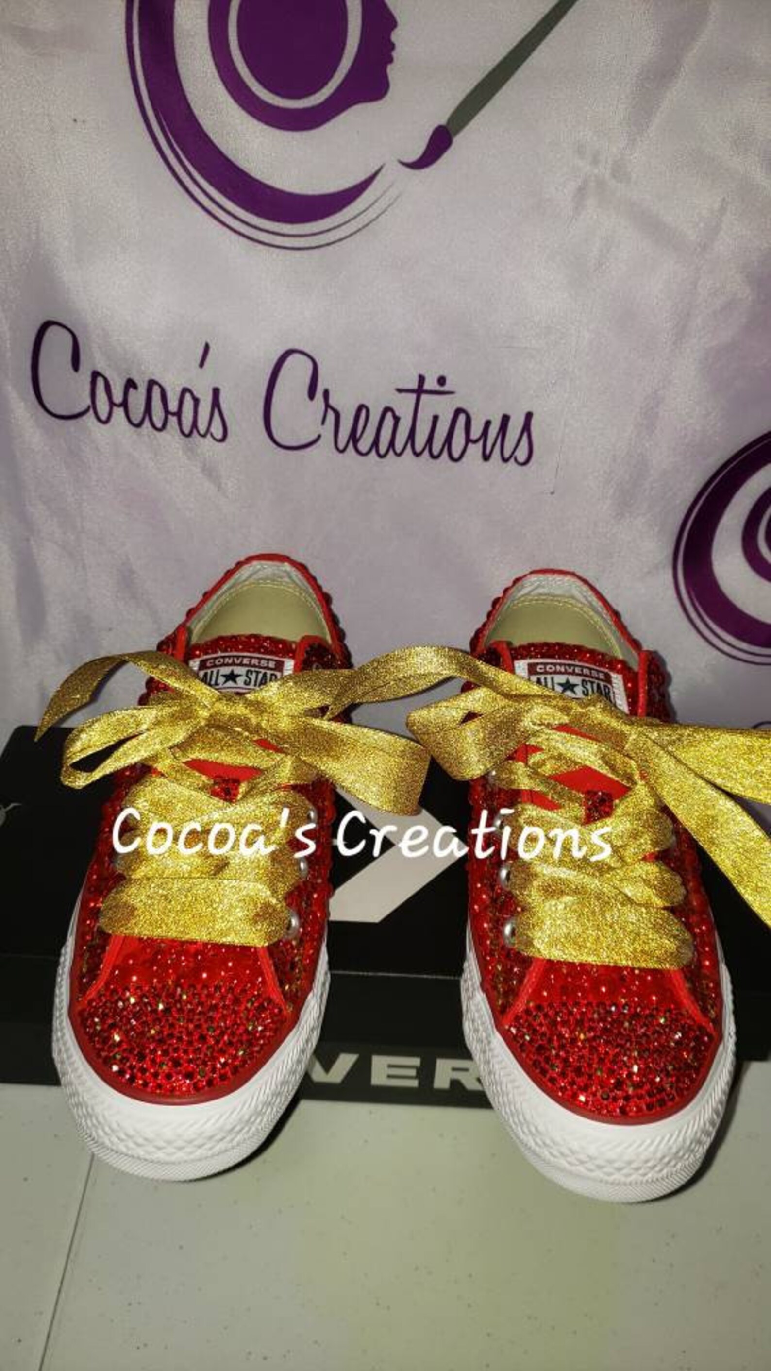 Custom diamond and pearl converse | Etsy