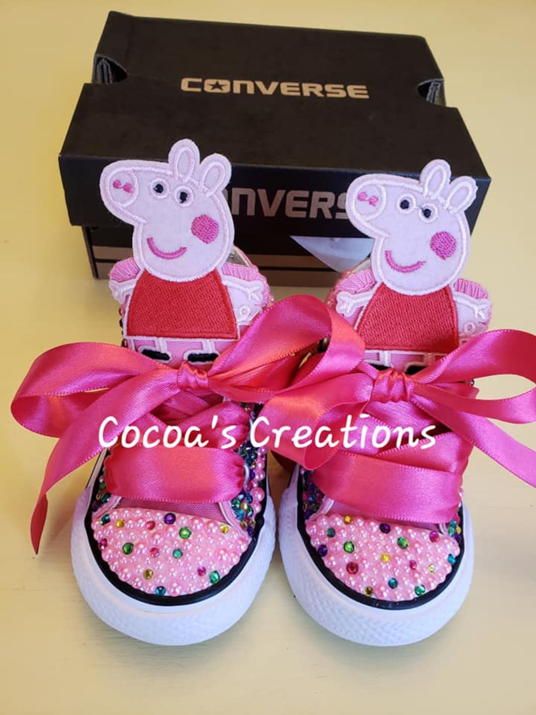 Peppa Pig Customized Converse - Etsy
