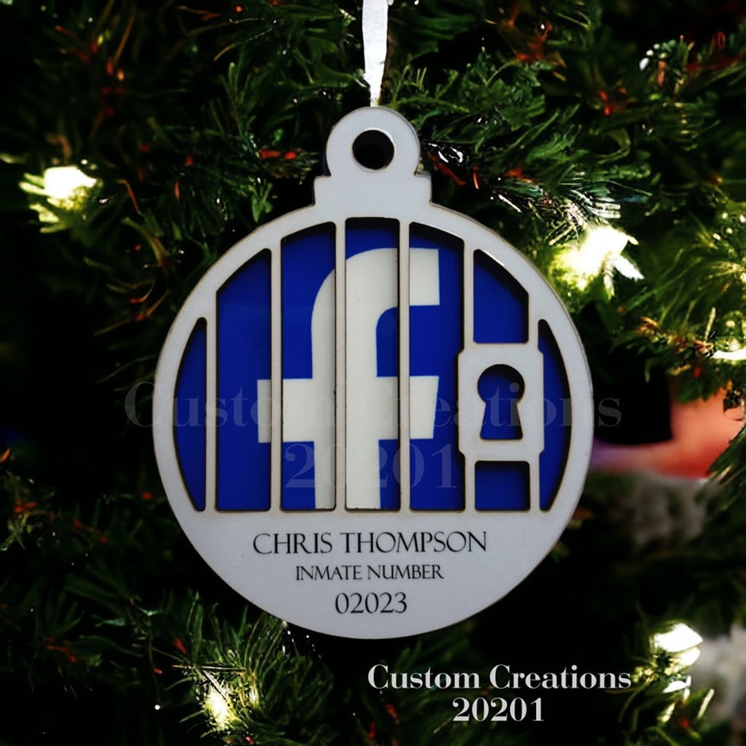 Jail Cell Ornament, Facebook Jail Ornament, Christmas Tree Ornament ...