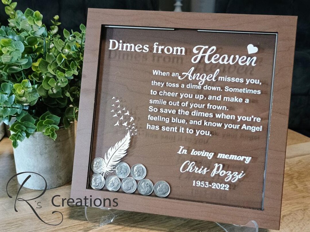Dimes From Heaven Shelf Sitter, Memorial Change, Heaven, Dimes From an ...