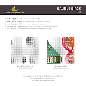 Bauble Birds - PDF Digital Download Cross Stitch Pattern - Etsy