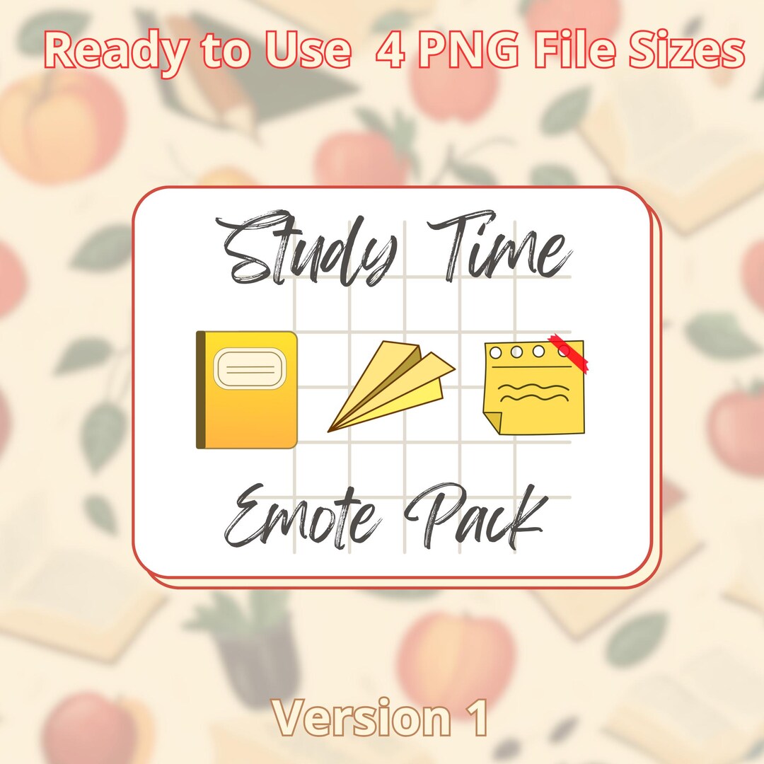 Student Emotes for Twitch: Cozy Study Stream Pack (PNG Files, Digital ...