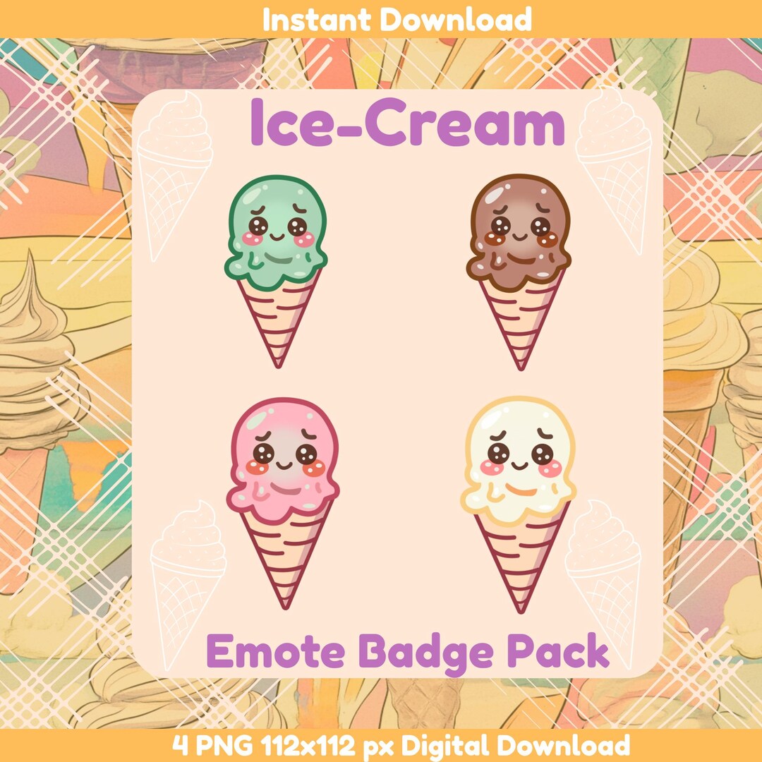 4 Ice Cream Cone Emote Set Perfect Birthday Party Summer Just Chilling ...