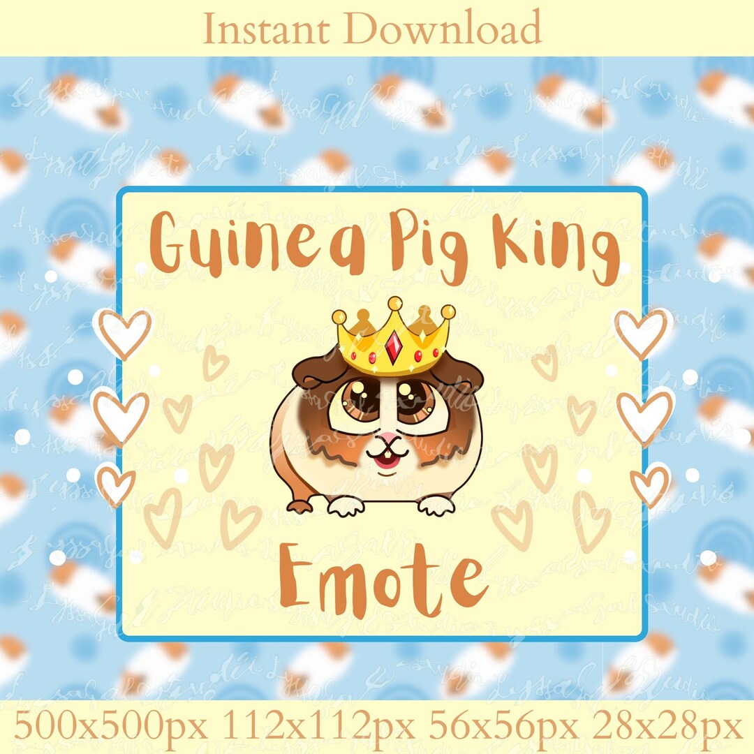 One Baby King Guinea Pig Emote for Twitch Discord Youtube Live ...